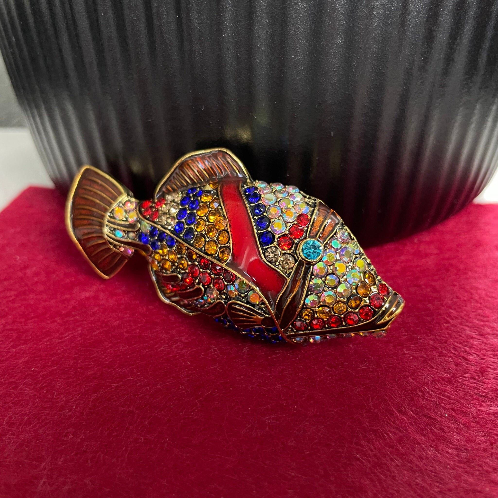Vintage Style Multicolour Fish Crystal Gold Pin Brooch Retro Fish ...