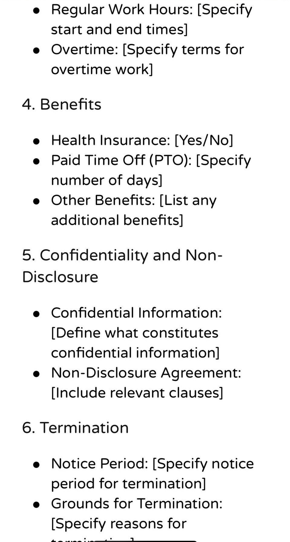 Standard Employment Contract Template, Legal Work Agreement, Job ...