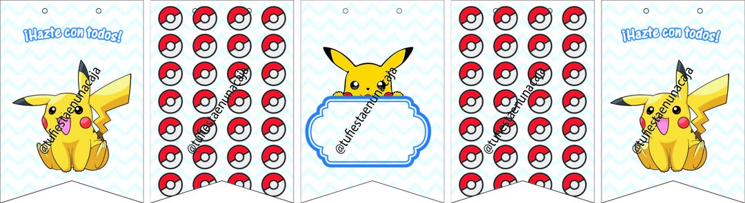 Pokémon Pikachu Pokeballs Printable Flags - Etsy