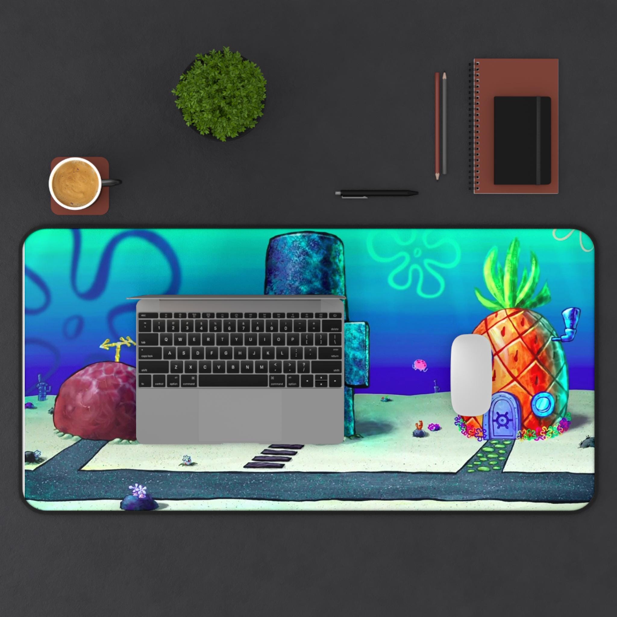 Spongebob Houses Desk Mat, Mouse Pad, Office Decor, Office Gifts ...