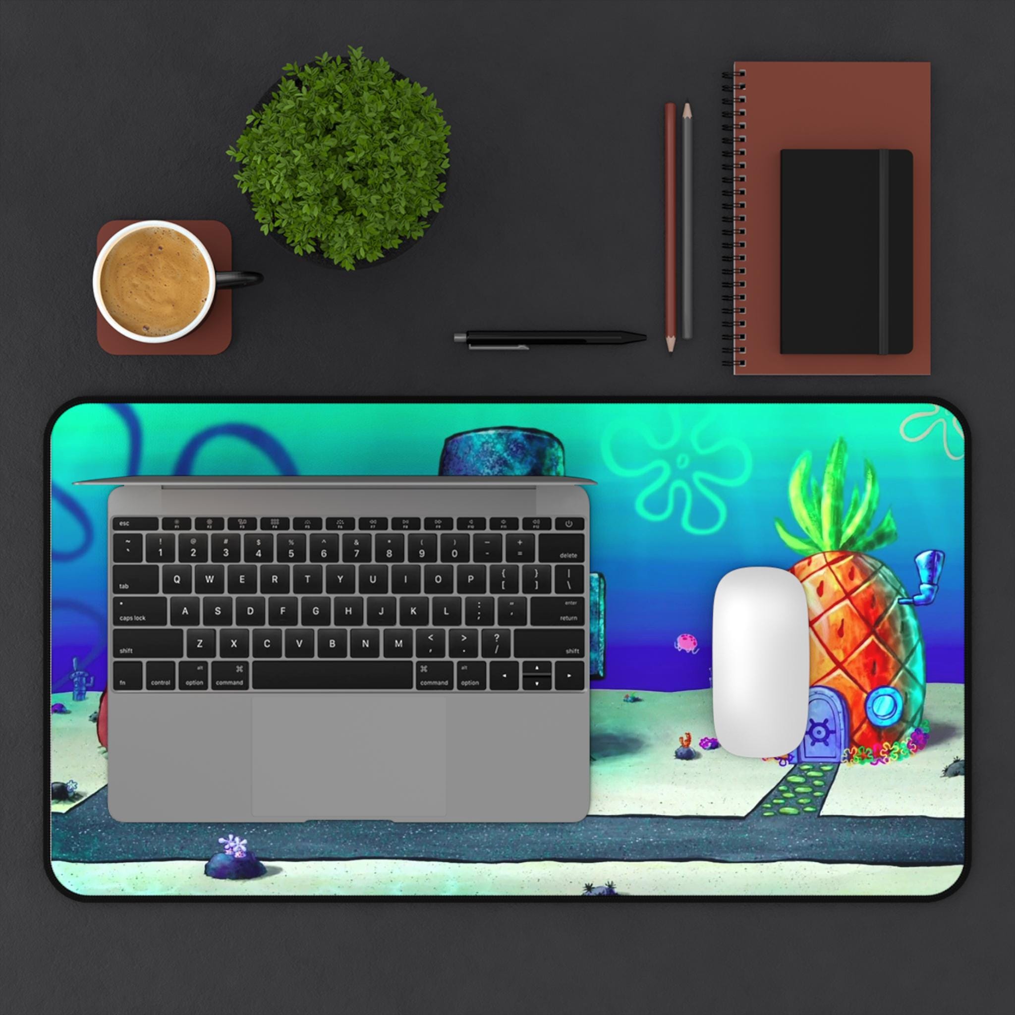 Spongebob Houses Desk Mat, Mouse Pad, Office Decor, Office Gifts ...