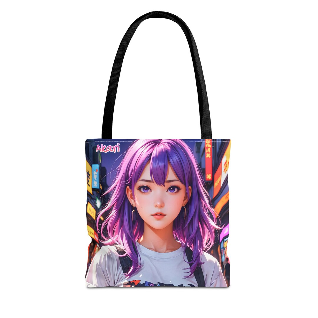 Cute Anime Themed Tote Bag, Aesthetic Custom-printed Anime Girl Bag ...