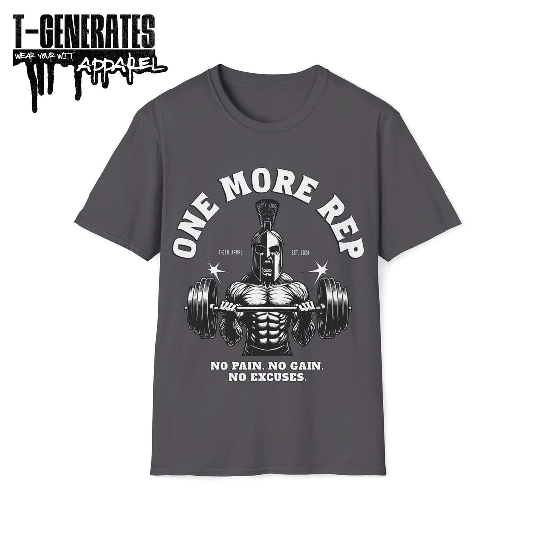 One More Rep T-shirt: Spartan Warrior Gym Workout Tee - Etsy
