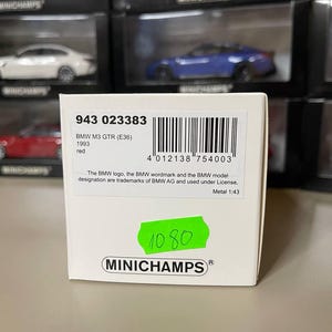 Bmw M3 E36 GTR 1:43 Minichamps Red - Etsy