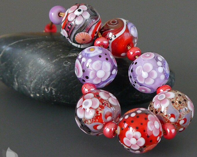 Handmade Lampwork Round Beads Passionate Relationship Set - Etsy