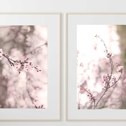 Cherry Blossom Wall Art Set Printable Cherry Blossom Prints | Etsy