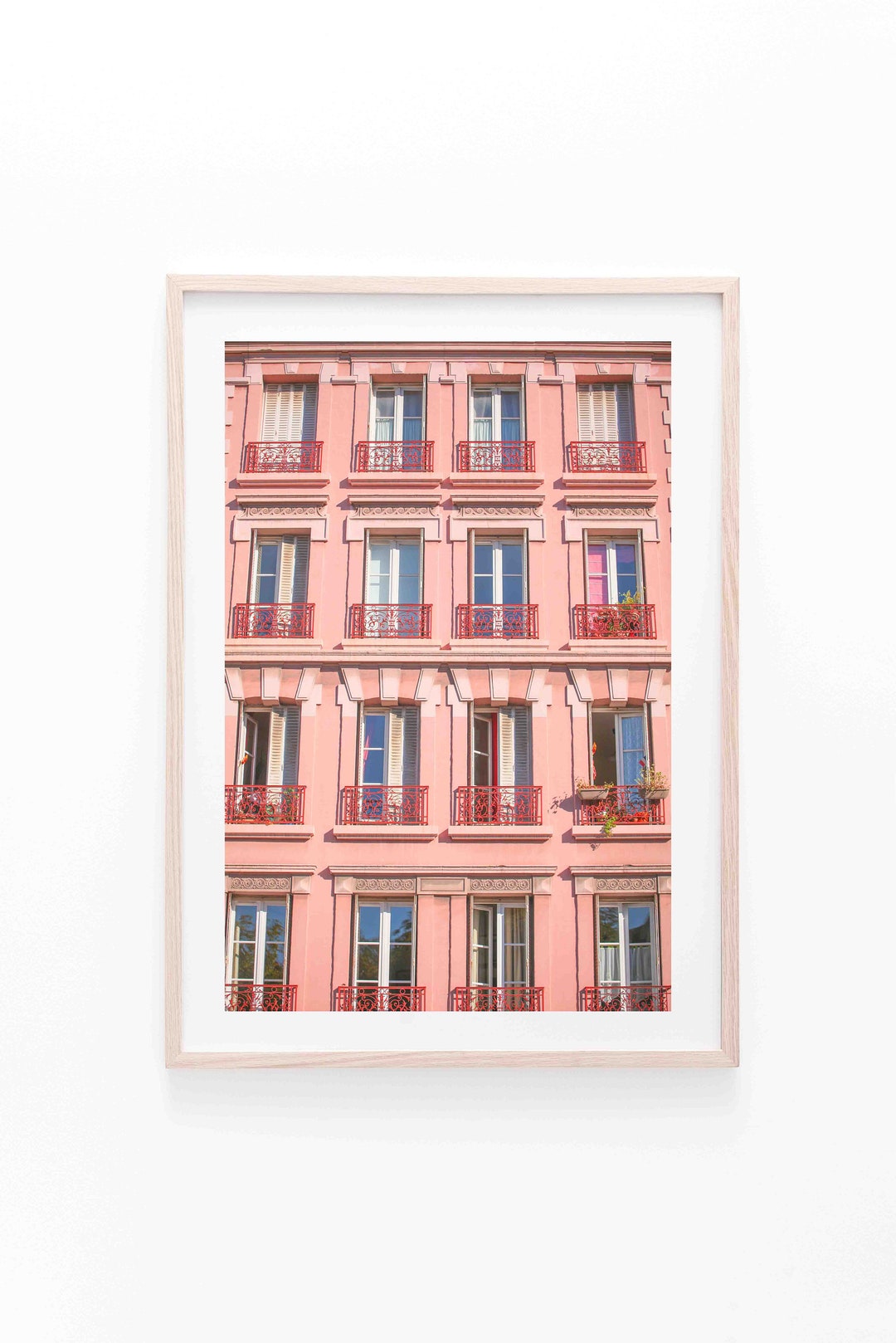 Pink Paris Building Printable Photo for Home Wall Decor - Paris Wall ...