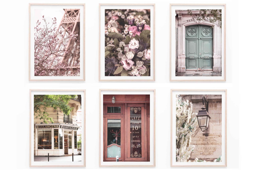 Paris Pastel Prints, Set of 6 Prints, Paris France Wall Art, Paris Wall ...