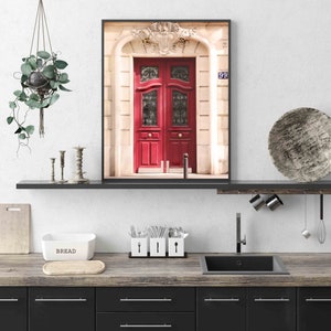 Paris in Red Tones Prints, Set of 6 Prints, Paris France Wall Art ...