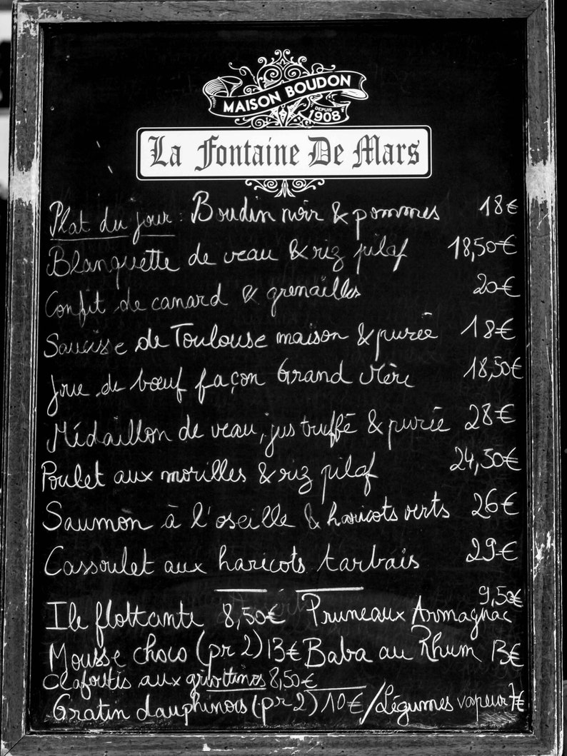 Paris Bakery and Menu Board Printable Photography for Kitchen - Etsy
