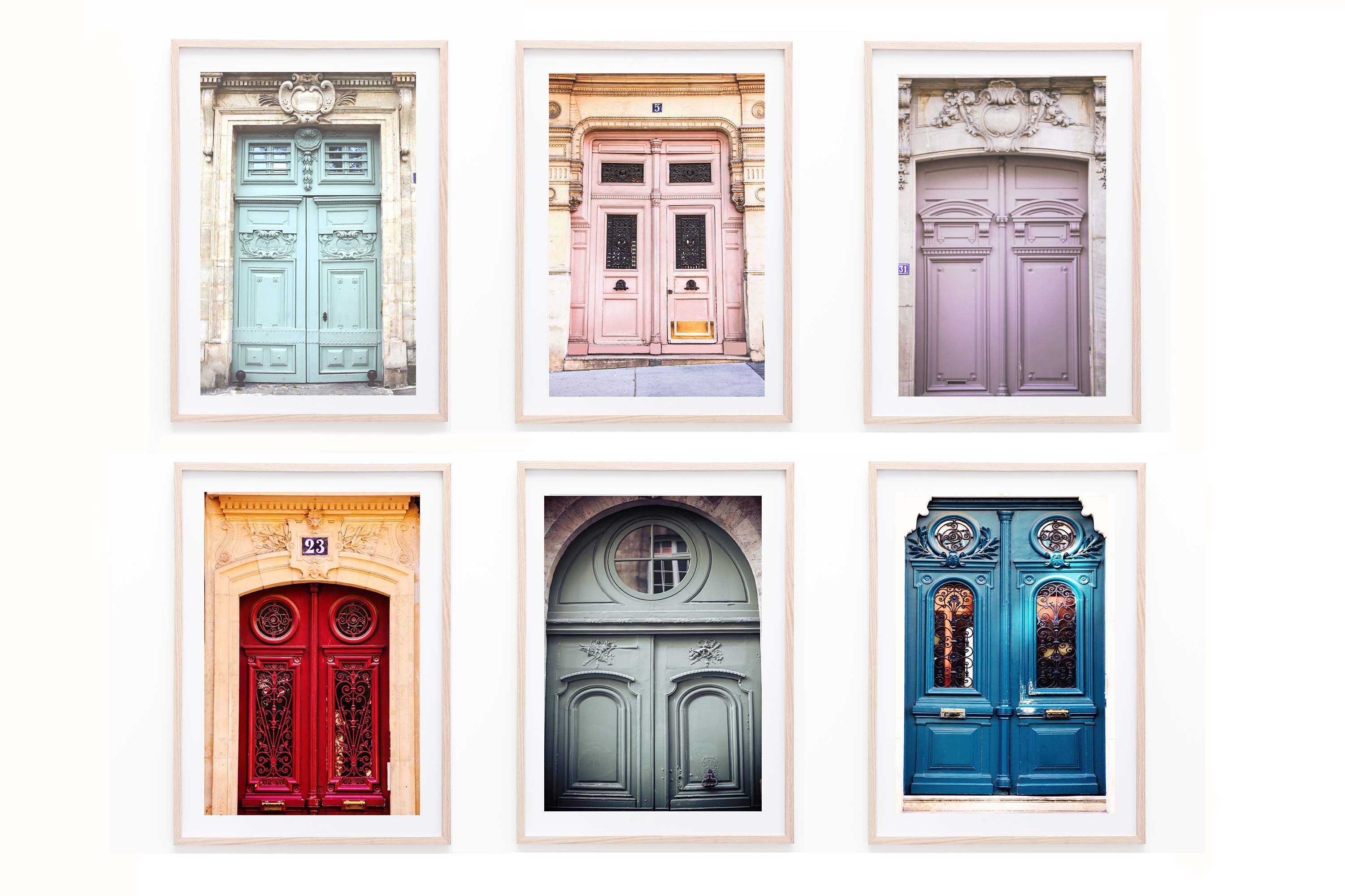 Paris Doors Prints Set of 6 Prints Paris France Wall Art - Etsy