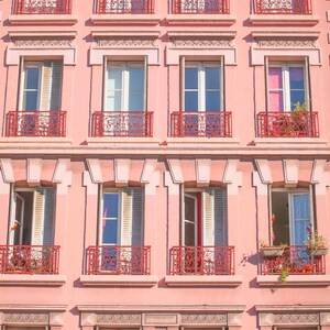 Pink Paris Building Printable Photo for Home Wall Decor - Paris Wall ...