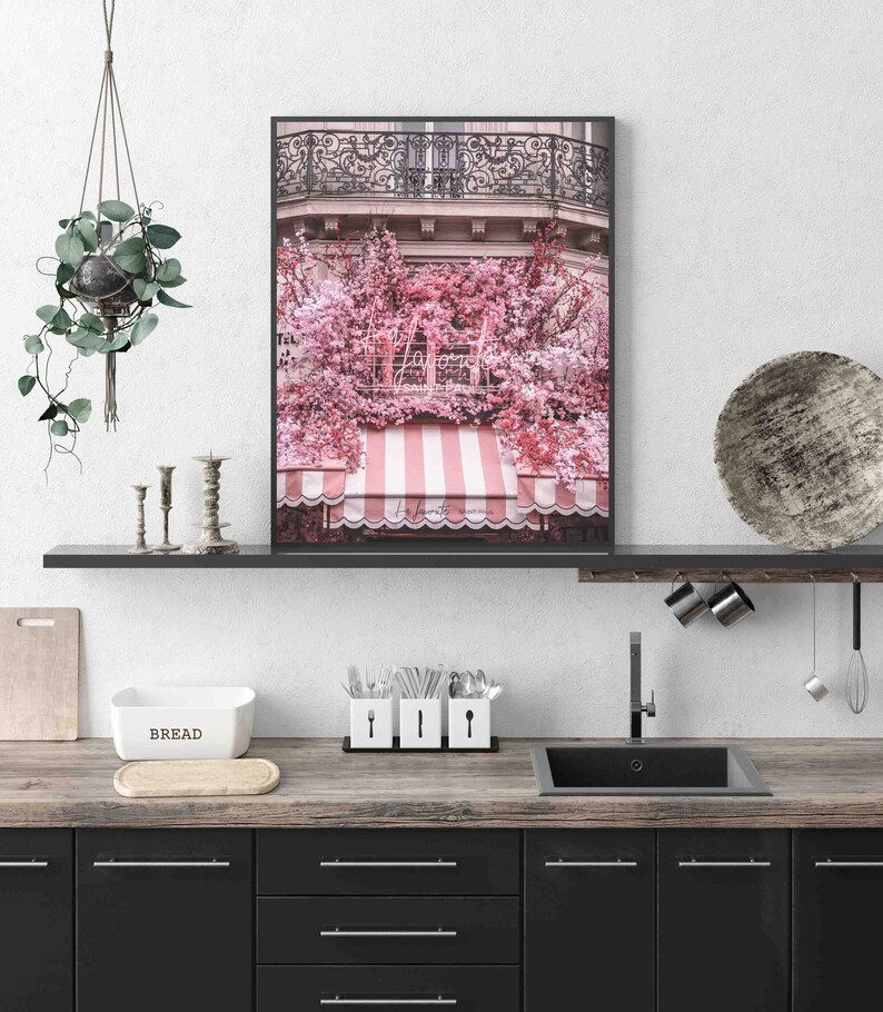 Paris Pink Cafe Printable Photography for Wall Decor Instant - Etsy