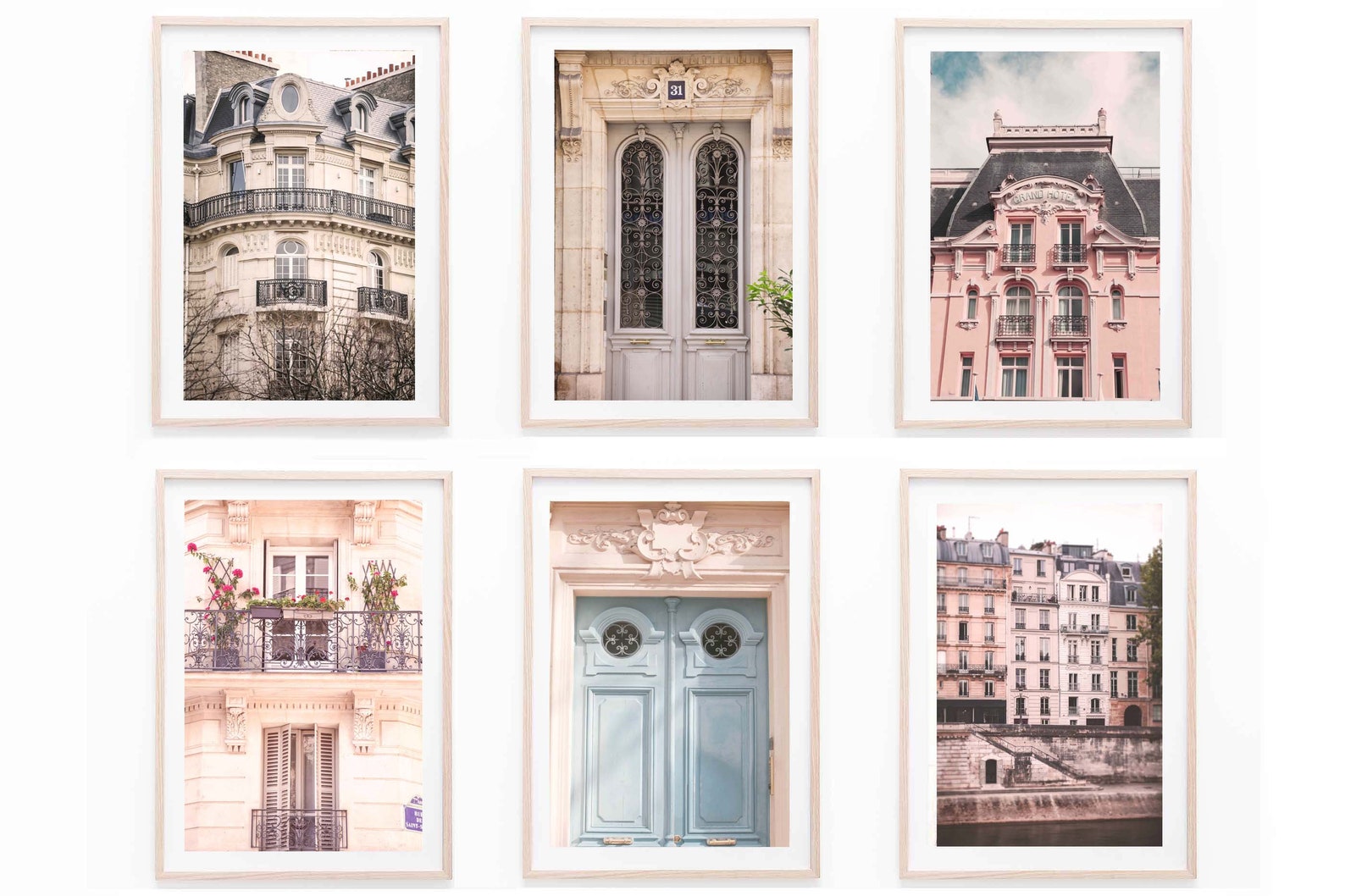 Paris Pastel Prints Set of 6 Prints Paris France Wall Art - Etsy