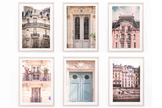 Paris Pastel Prints Set of 6 Prints Paris France Wall Art - Etsy