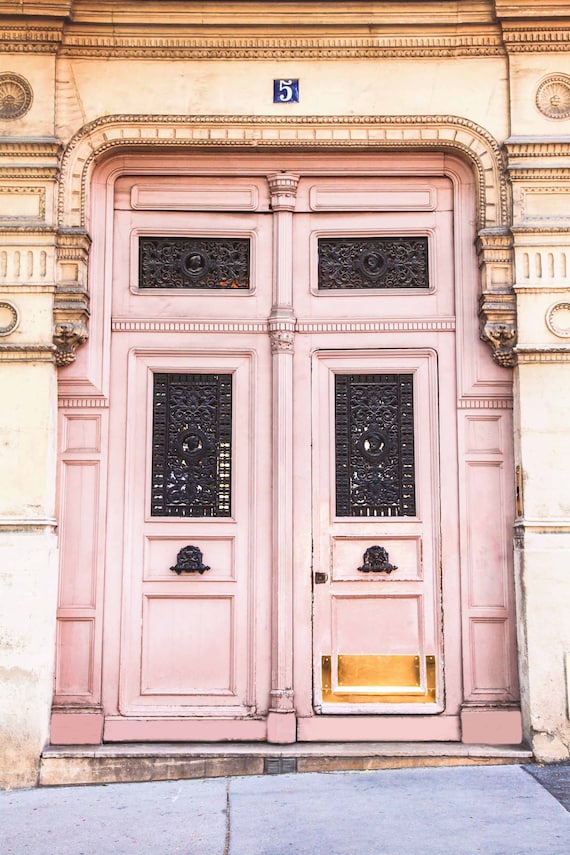 Pink Door Print Rustic Door Poster Blush Pink Door Wall Art | Etsy
