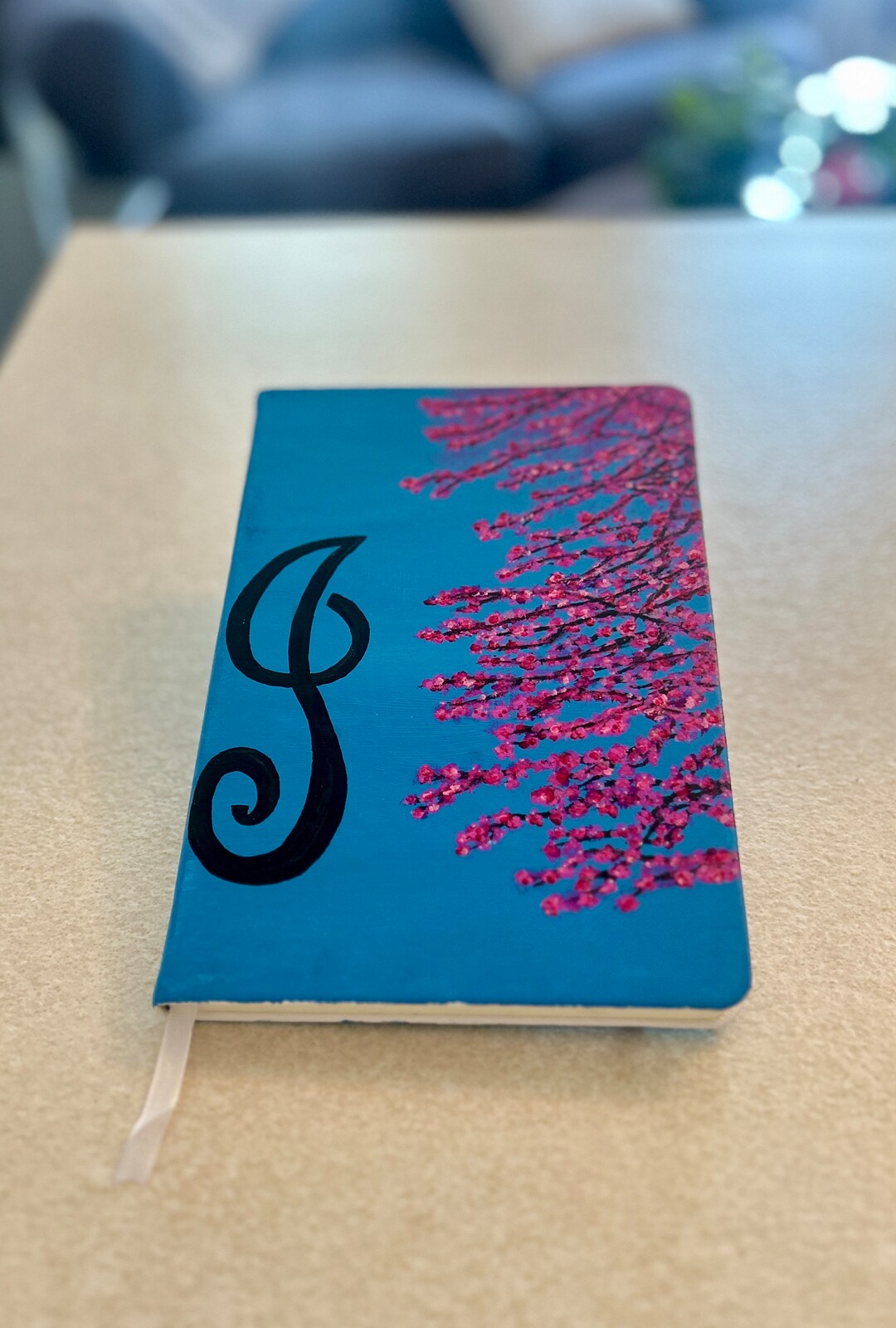 Custom Hand-painted Journal - Cherry Blossom - Etsy