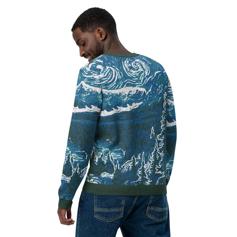 Glacier Knitted Crewneck Sweater | National Park Knitted Sweater, Cozy ...