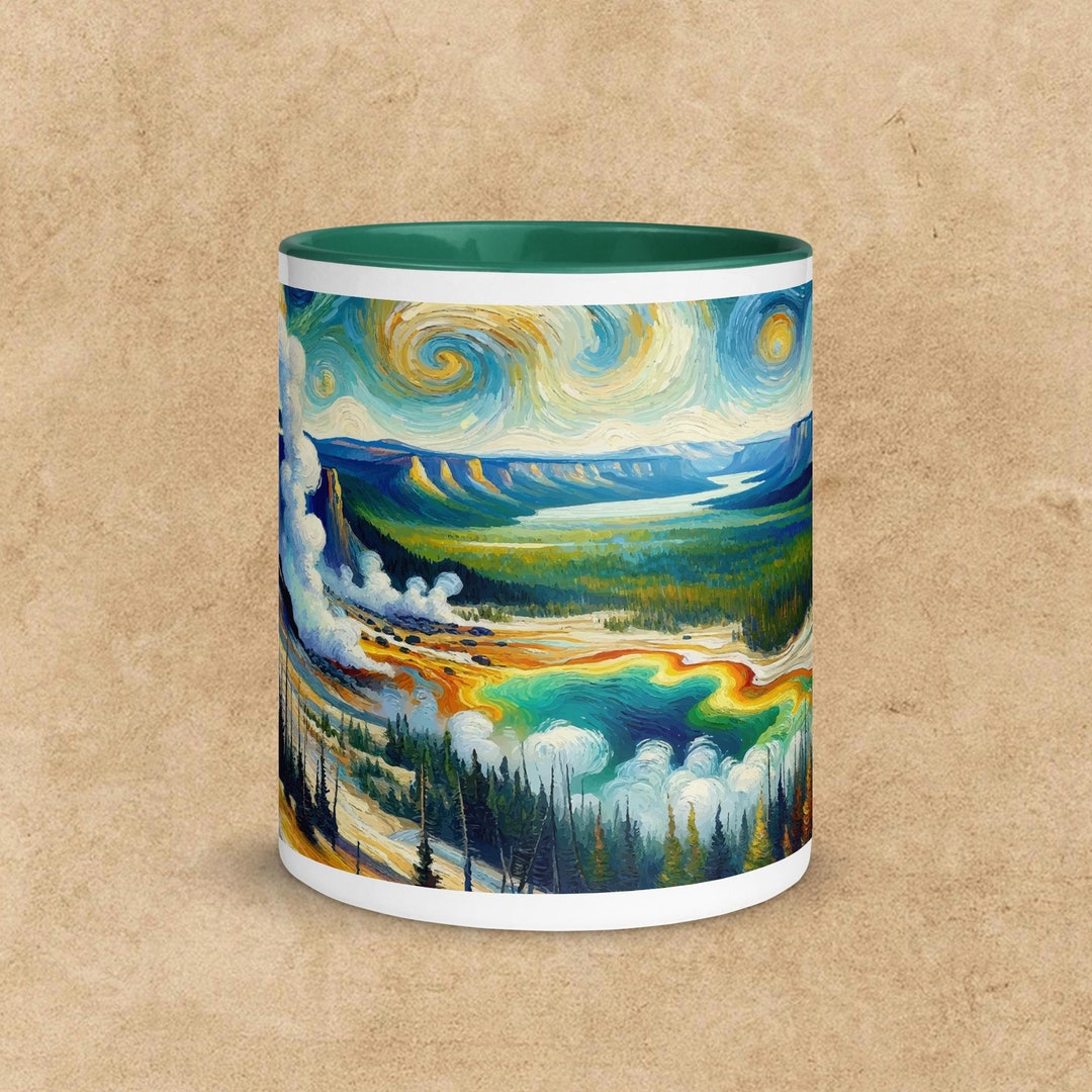 Yellowstone Van Gogh Art Mug | Yellowstone National Park Cup, National ...