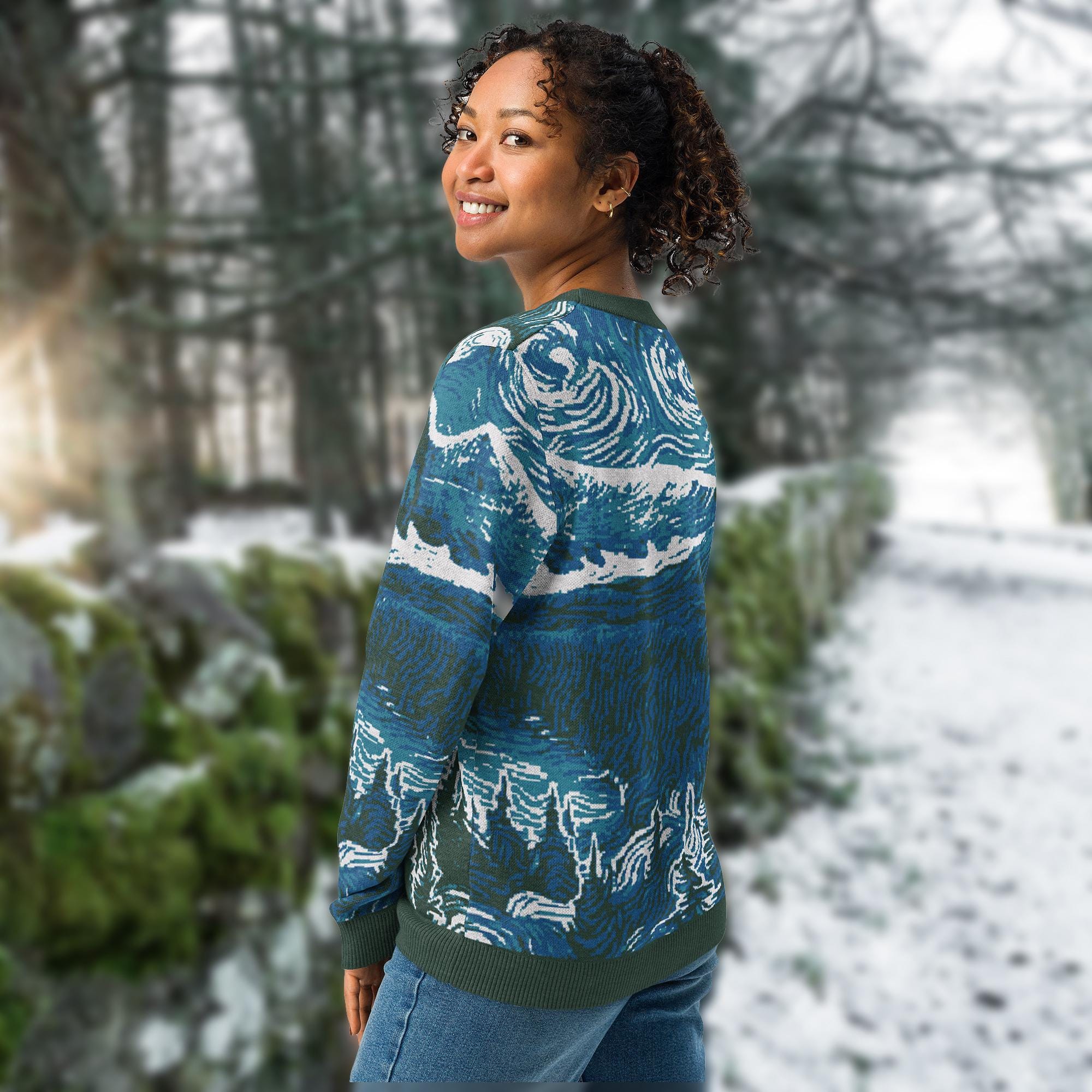 Glacier Knitted Crewneck Sweater | National Park Knitted Sweater, Cozy ...
