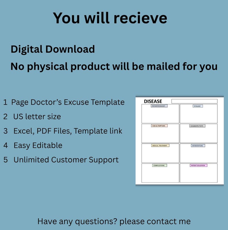 Med Surg Disease Process Template – Editable PDF & Excel Nursing Study Guide - Etsy