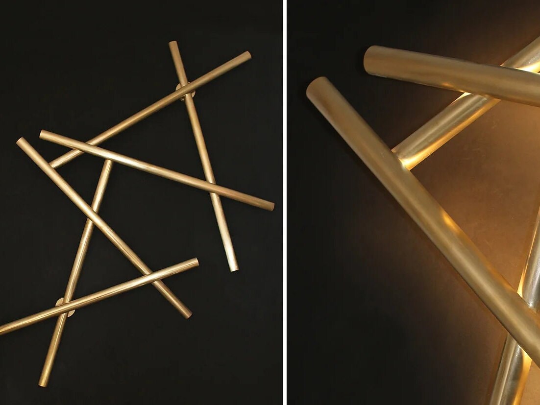 Pick-up Sticks Polished Brass – Luxury Wall Sconce - Etsy