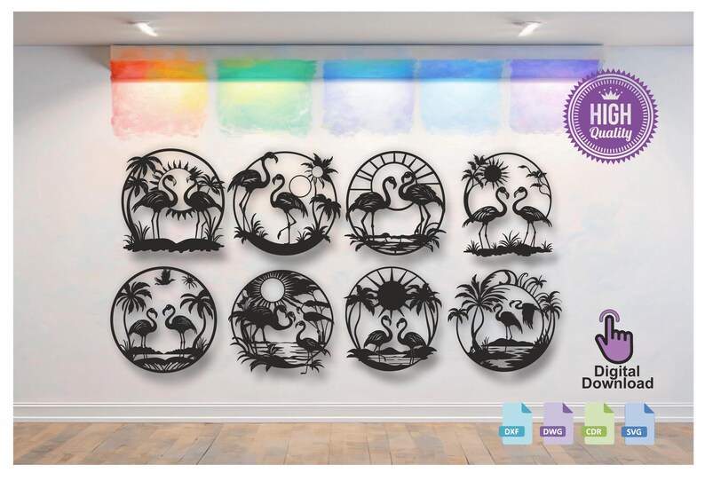 Flamingo Svg, Dxf, Cdr, Vector Drawing File for Laser Cutting , Plasma ...