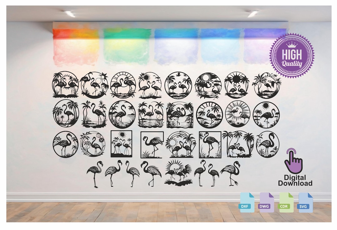 Flamingo Svg, Dxf, Cdr, Vector Drawing File for Laser Cutting , Plasma ...