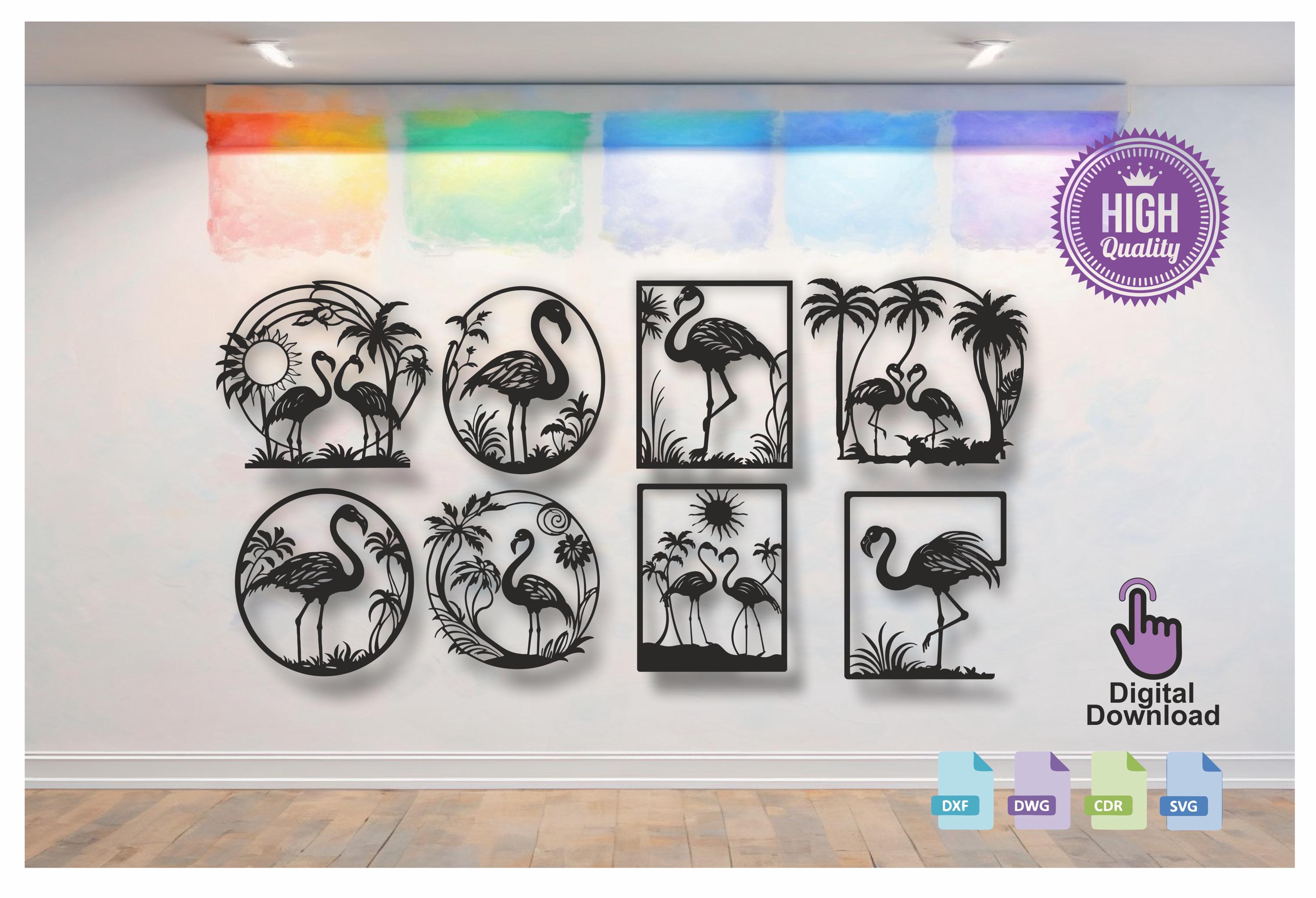 Flamingo Svg, Dxf, Cdr, Vector Drawing File for Laser Cutting , Plasma ...