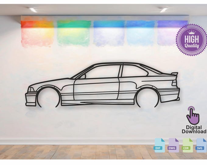 BMW E36 Outline Vector - .SVG, .PDF, .png - Etsy Canada