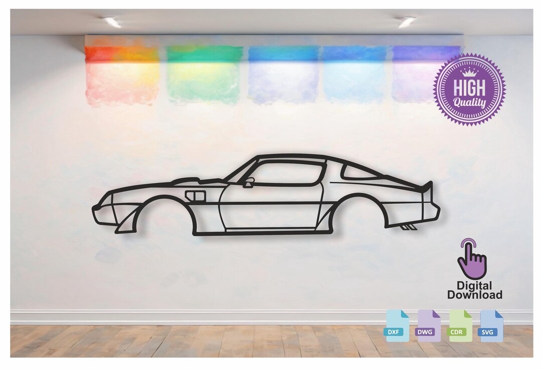Firebird Trans Am Metal Wall Art: Laser Cut CNC Vector (digital ...