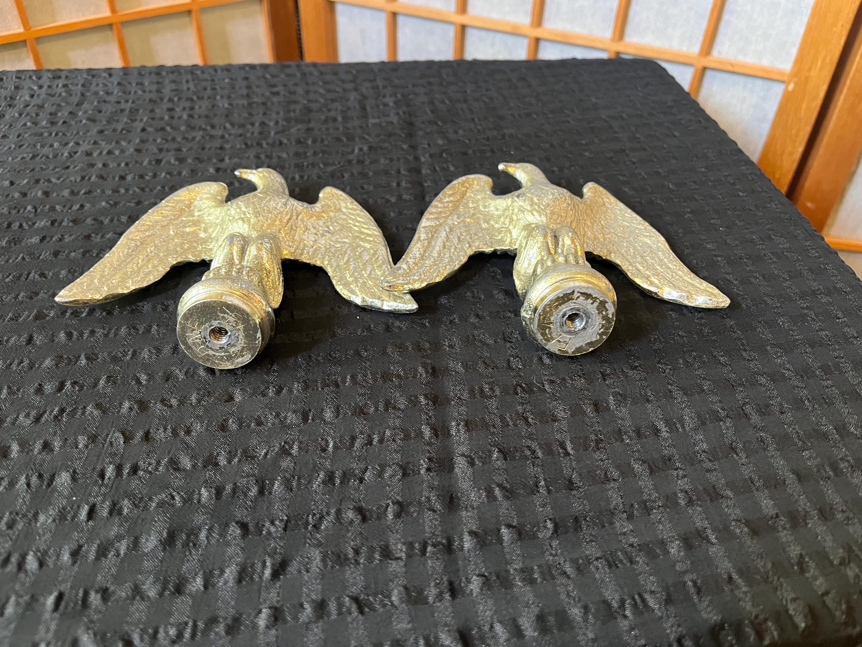 Vintage Flag Zone Bald Eagle Flag Finials Brass? 2 Count 5" - Etsy