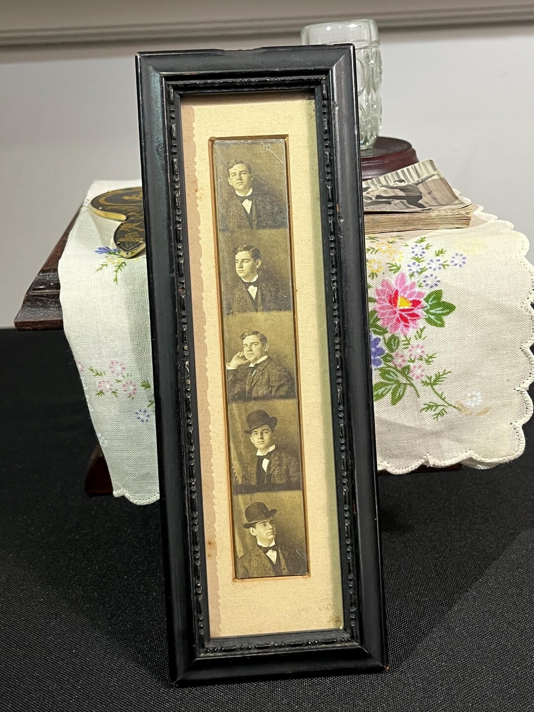 Antique Tintype Photo Strip in Handmade Wooden Frame 7.75" - Etsy