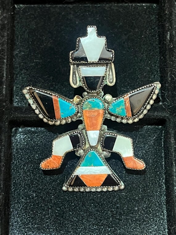 Vintage Zuni knifewing kachina brooch sterling silver… - Gem