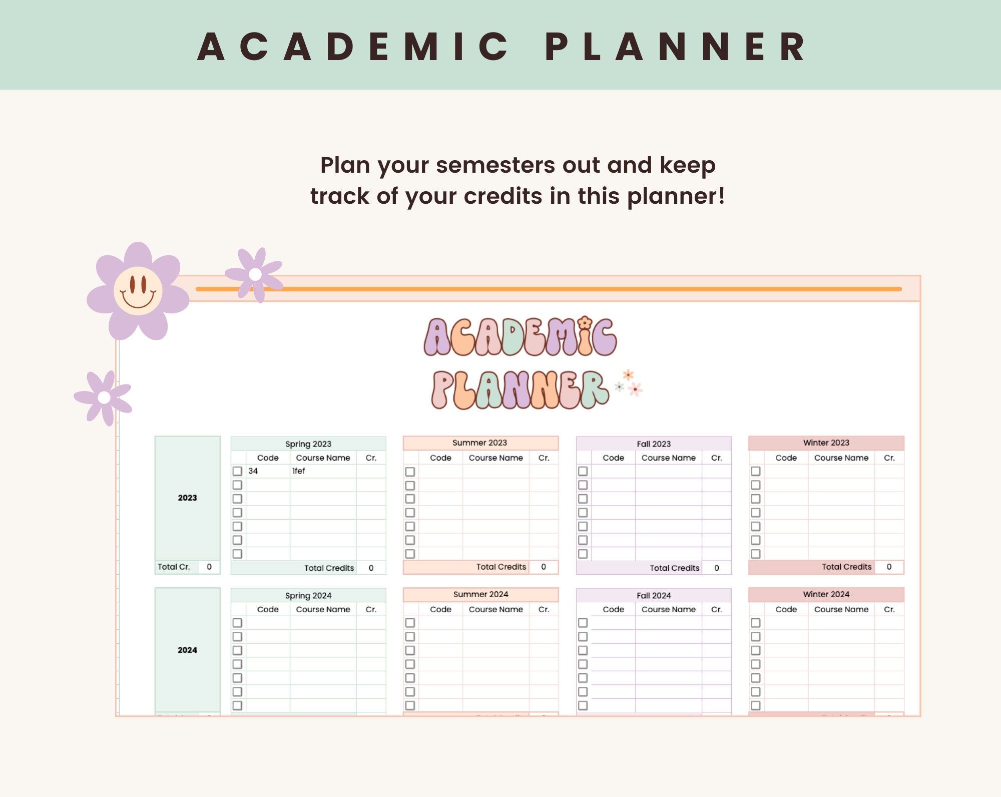 Student Planner With Assignment Tracker Academic Planner Google Sheets ...