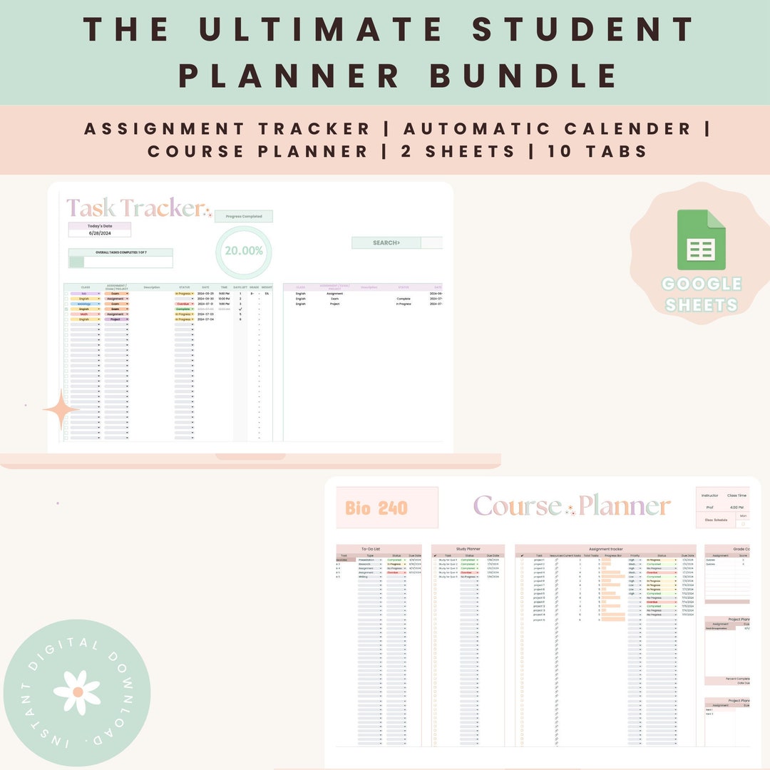 The Ultimate Student Planner Bundle Assignment Tracker Academic Course ...