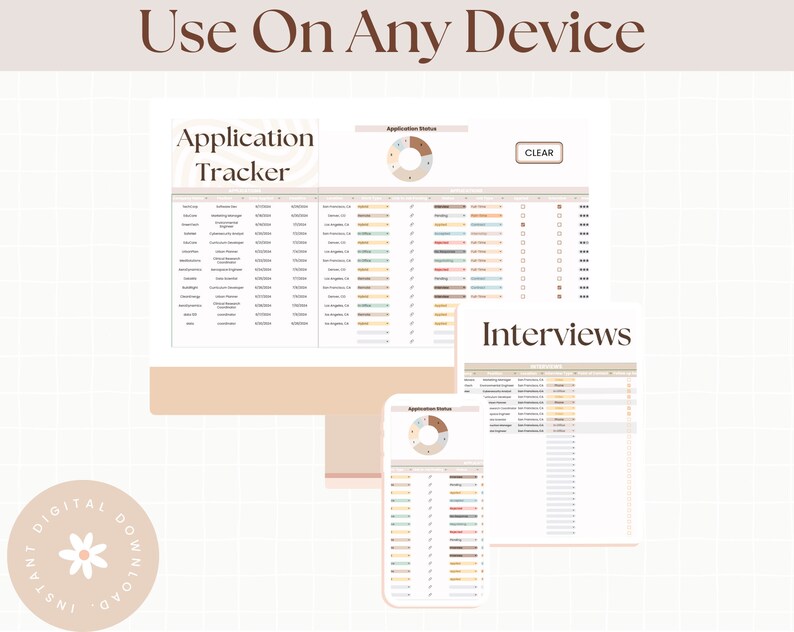 Minimalist Job Application Tracker Spreadsheet, Google Sheets Job ...
