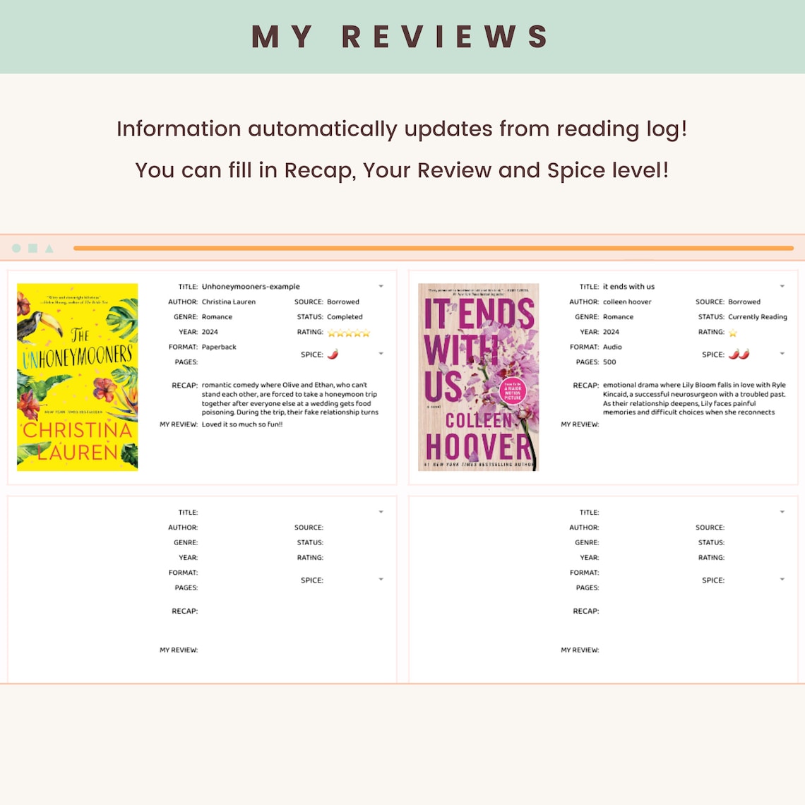 Ultimate Book Tracker and Reading List Template | Google Sheets ...