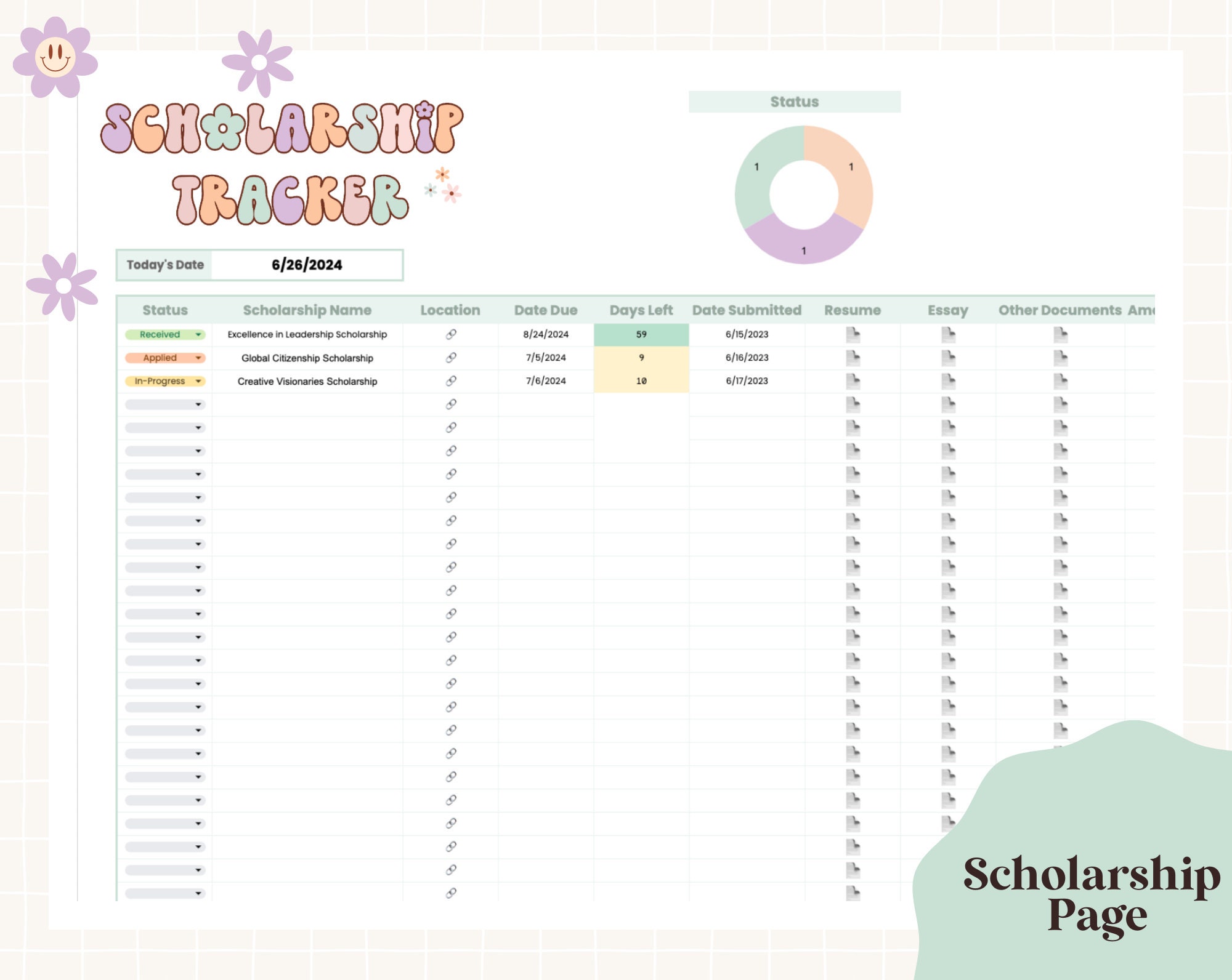 Student Planner With Assignment Tracker Academic Planner Google Sheets ...