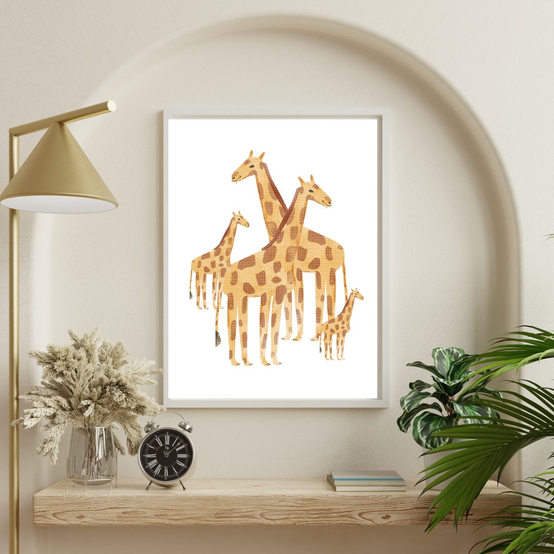 Watercolor Cute Giraffe| Wall Art| Printable|digital Download Only ...