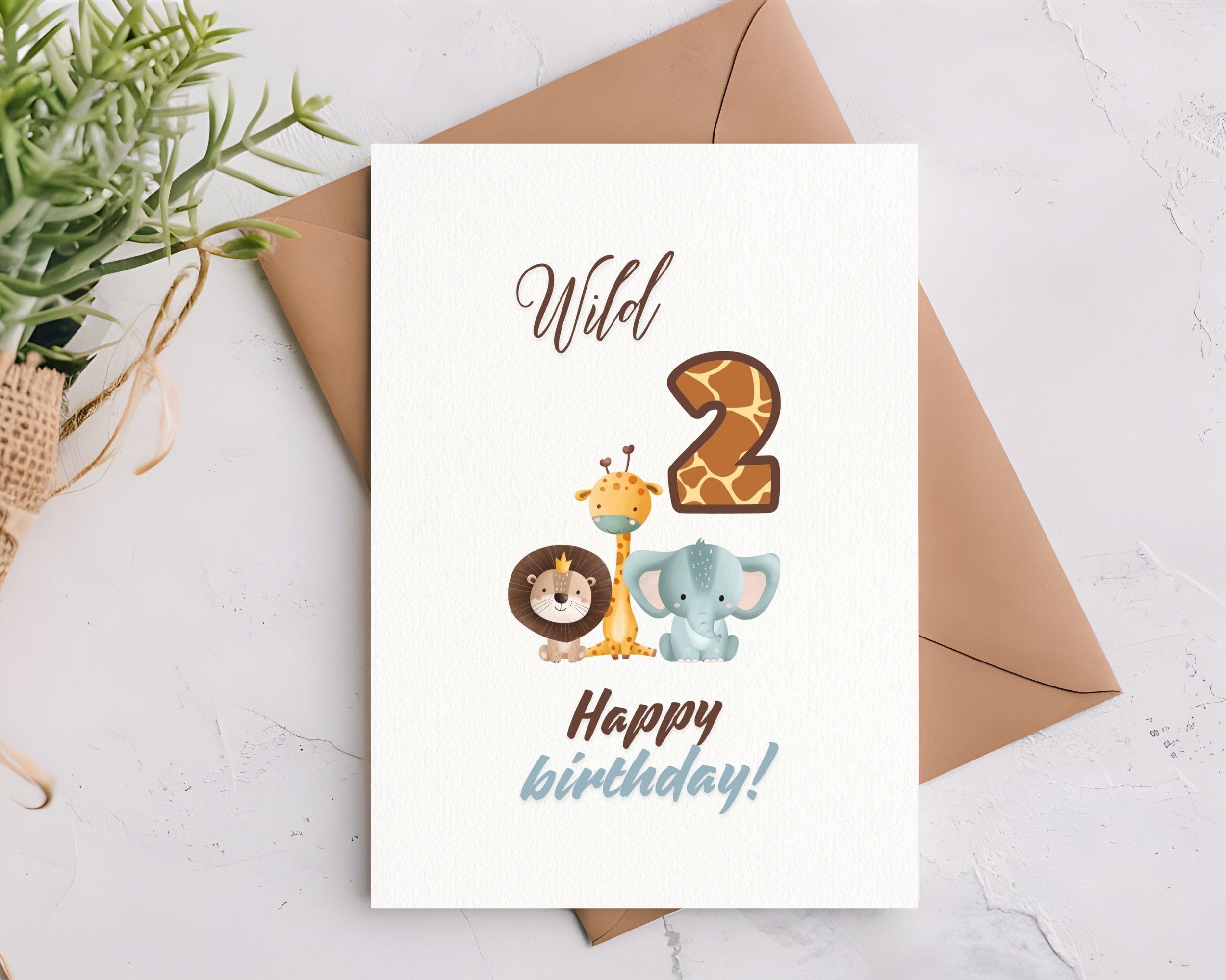 Cute Safari Animal Birthday Card| Nice and Simple| Cute| Digital ...