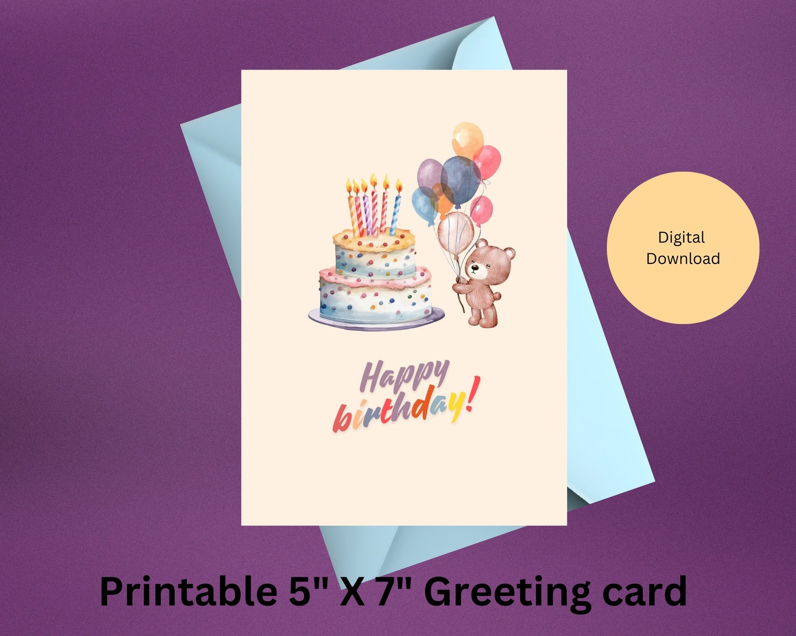 Simple Cute Birthday Card| Greeting Card| Digital Card| Printable Card ...