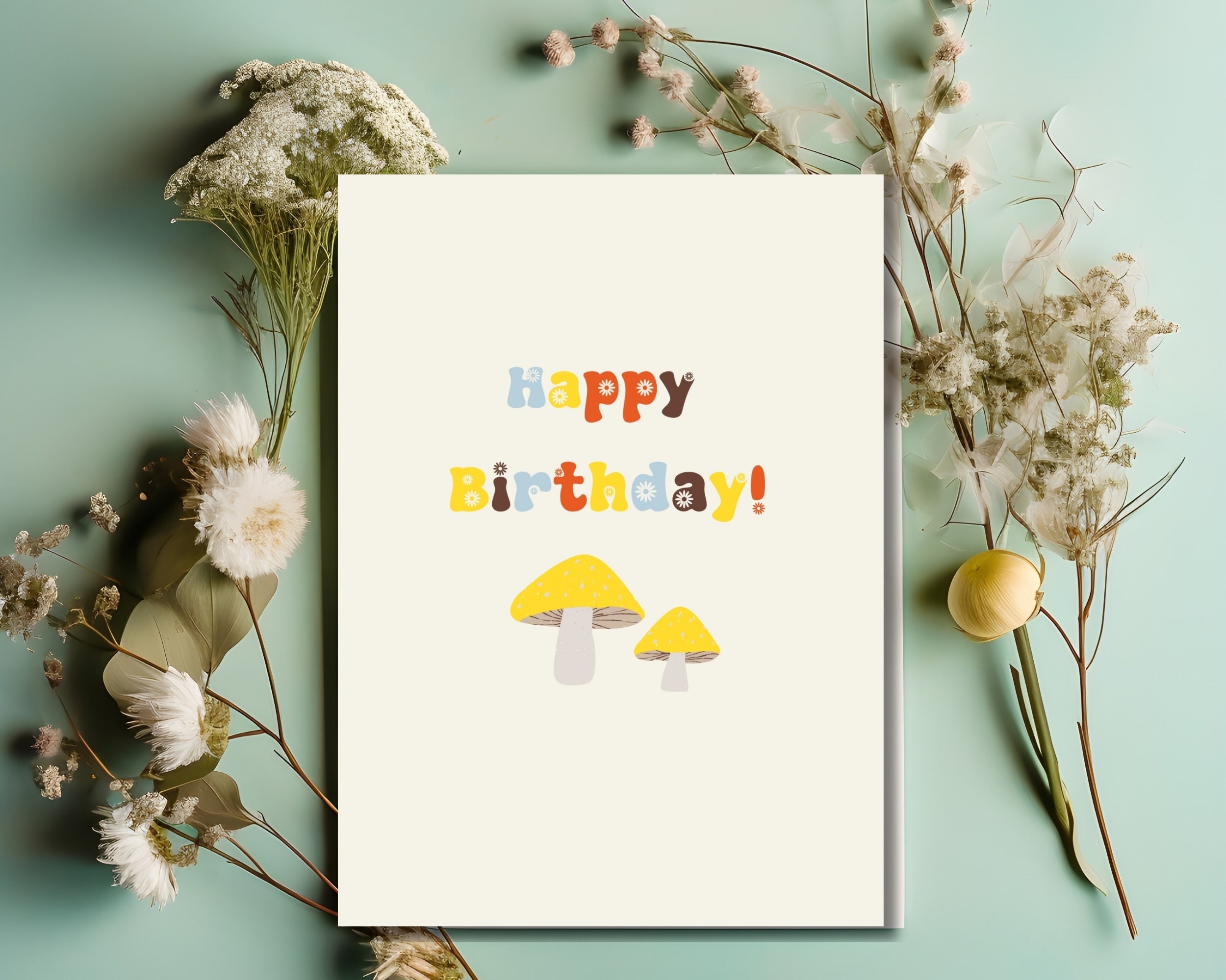 Daisy Flower Fonts| Greeting Card |digital Download| Printable ...