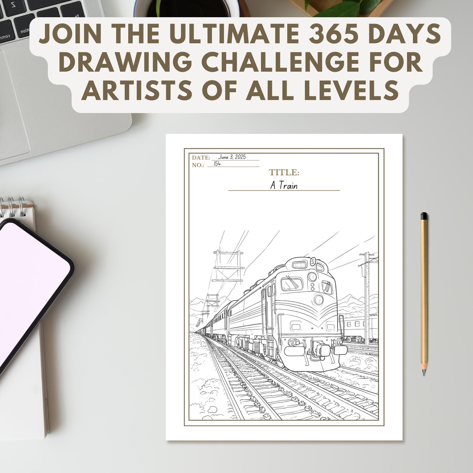 365 Days Drawing Challenge, Perfect for Birthday Gift, Anniversary Gift ...