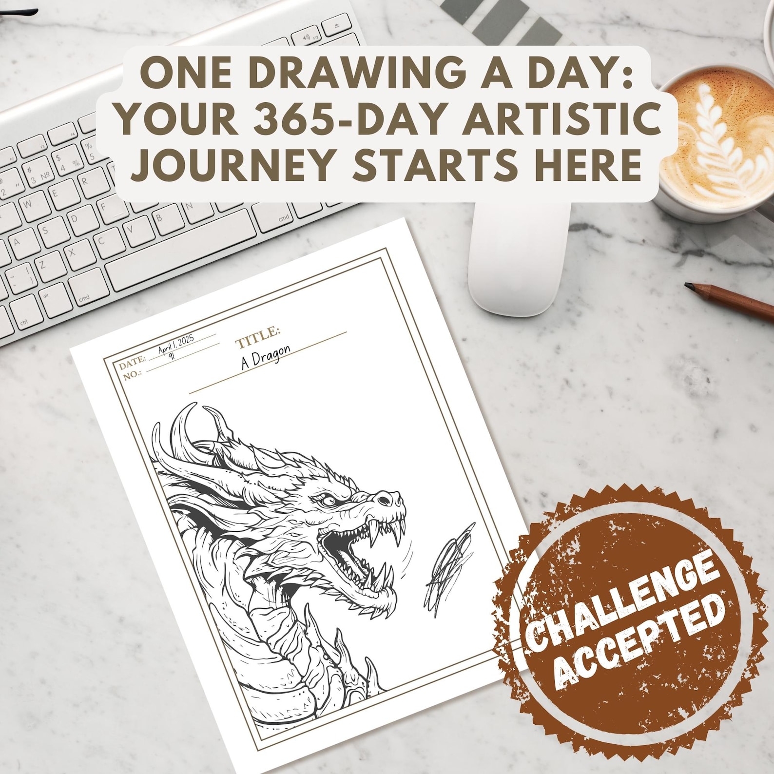 365 Days Drawing Challenge, Perfect for Birthday Gift, Anniversary Gift ...