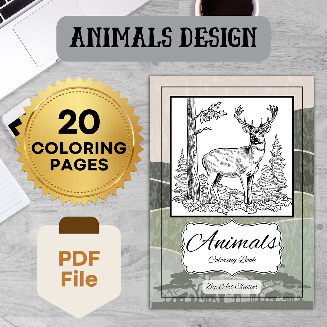 Coloring Book Animal Design Coloring Pages, Stress Relief & Relaxing ...