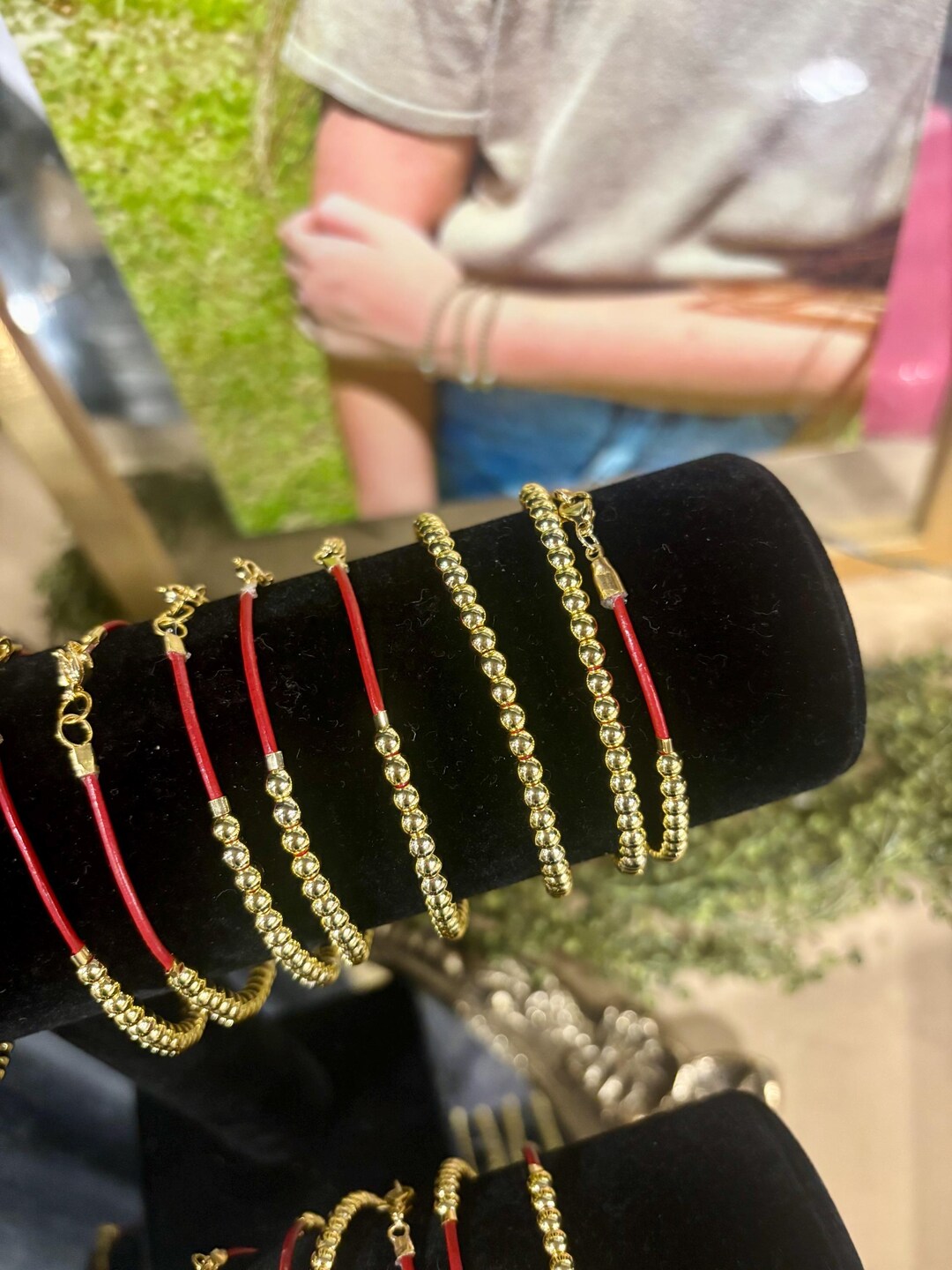Gold Beaded Bracelet: Rahab Red Cord, Christian Gift - Etsy