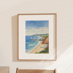 Coastal Landscape Beach Scenes Modern Christian Art Watercolor ...
