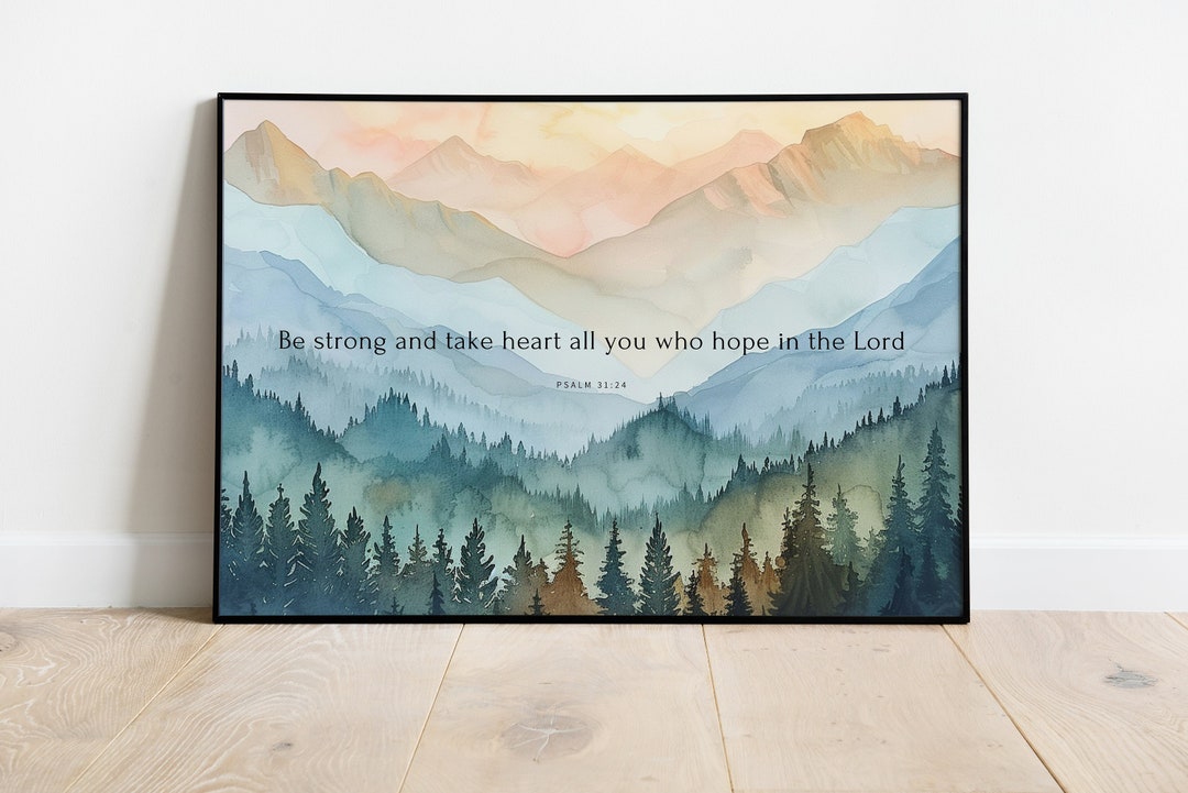 Psalm Mountain Landscape Scenery Christian Wall Art Vintage Art Print ...
