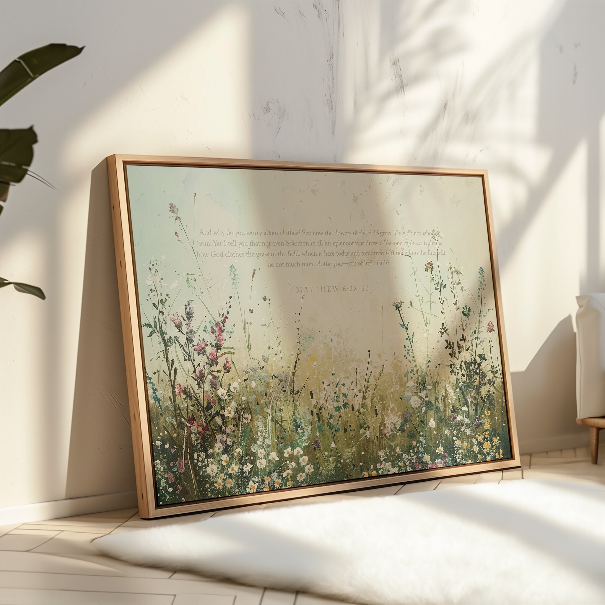Matthew Wildflower Bible Verse Poster Christian Gallery Modern ...